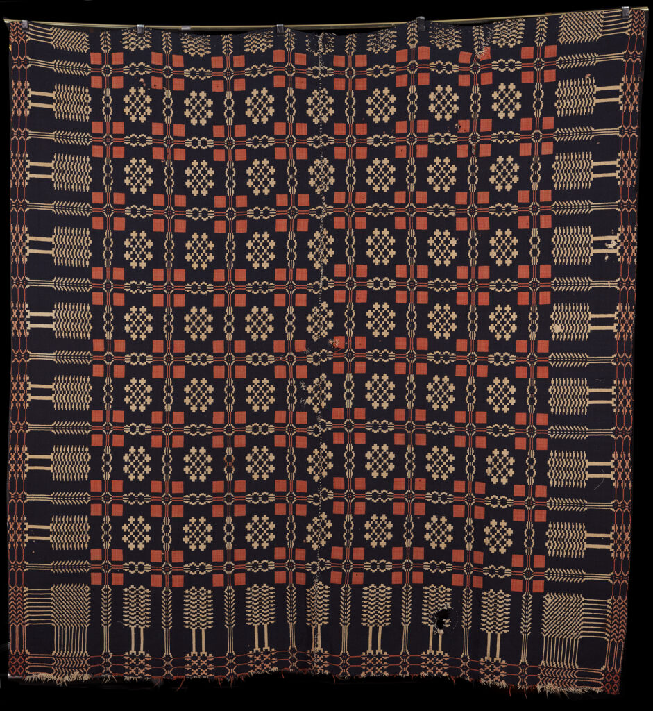 Coverlet (Snowball and Pine Trees Pattern) - Wichita Art Museum